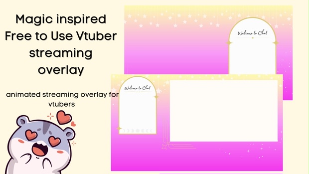 Magic Inspired Animated Free to Use Pre-Made Vtuber Overlay - shroomy ...