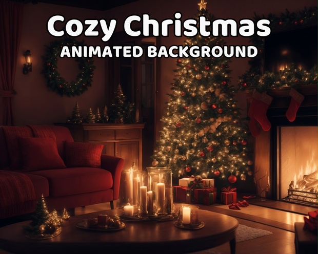 ANIMATED BACKGROUND Cozy Christmas Living Room for Vtuber | Ambience ...