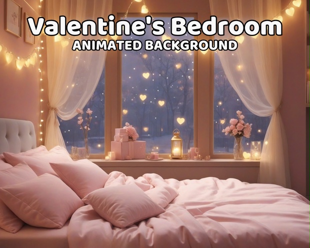 Romantic ANIMATED VALENTINE BACKGROUND | Cozy Room for Vtuber ...