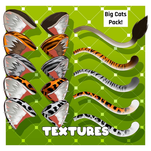 Big Cats - Ears & Tails Texture Pack [VRoid Texture/テクスチャ] - Realm of ...