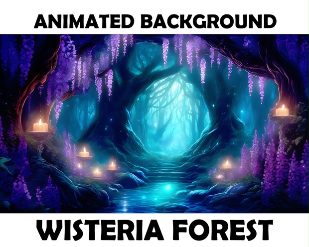 5 Vtuber Animated Backgrounds, Cozy Lofi Enchanted Wisteria Forest 3 ...