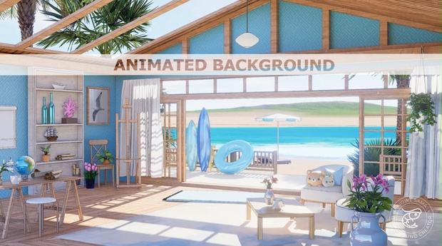 Summer House [3D background Animated] Nigth + Day vers - kiowesama - BOOTH