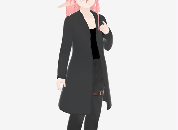 FREE Black Coat Foe VRoid Studio - purplemoonshiz - BOOTH