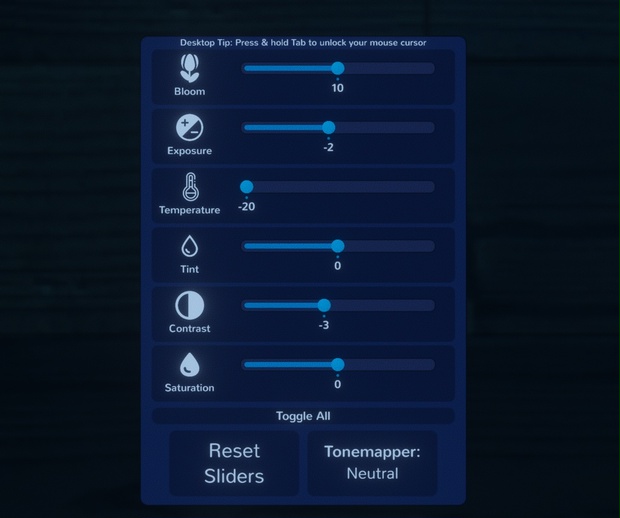 VRChat Post processing customization menu - zSkull162 - BOOTH