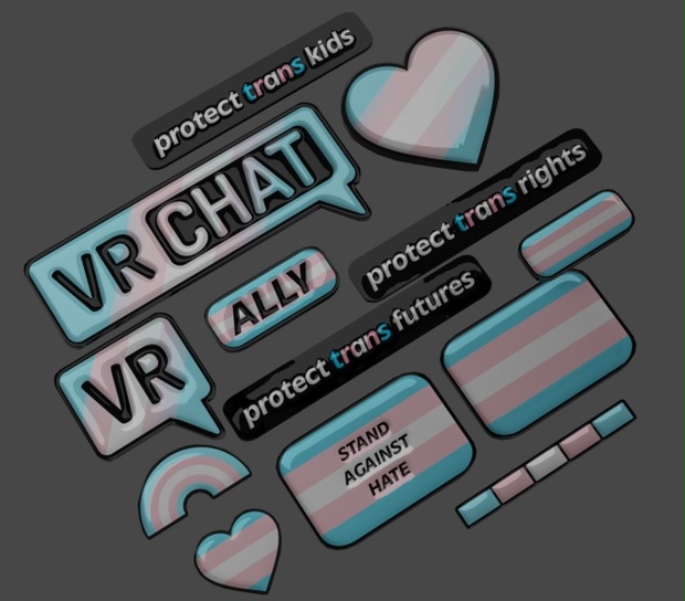 Transgender Pride and Allyship Pins - ChimericCurios - BOOTH