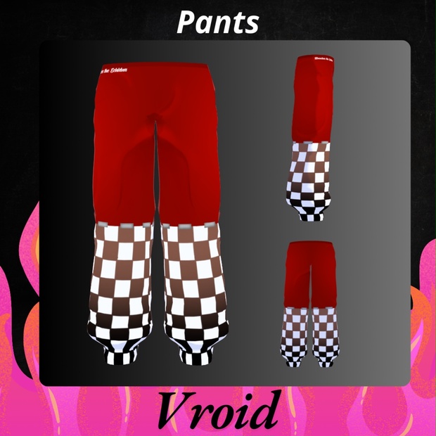 Pants Red Vroid - dianasimonsvt - BOOTH