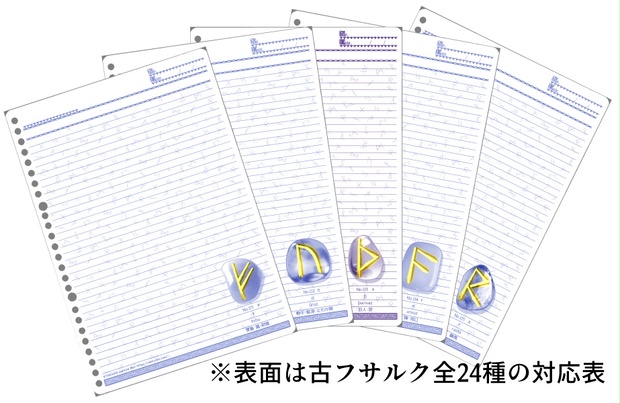 新釈北欧神話 ルーン文字対応表付ルーズリーフ 52枚入り - Mel: - BOOTH