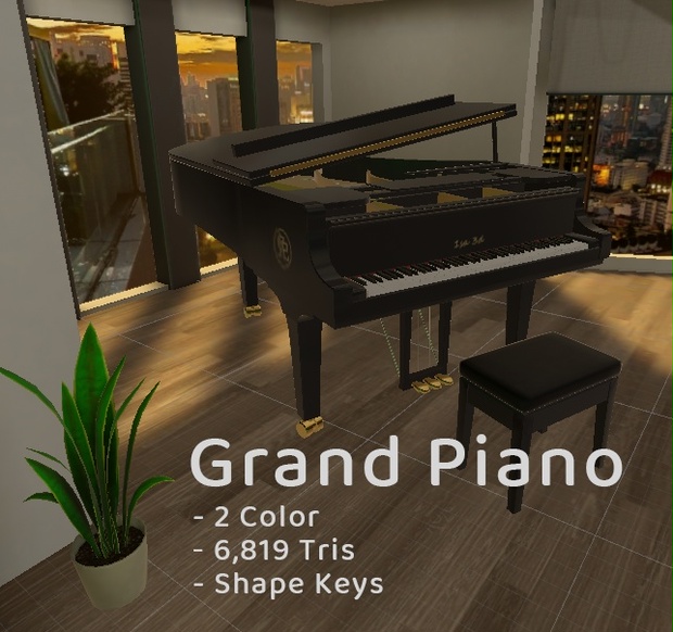 【Unity向け3Dモデル】Grand Piano - 1sa3d - BOOTH