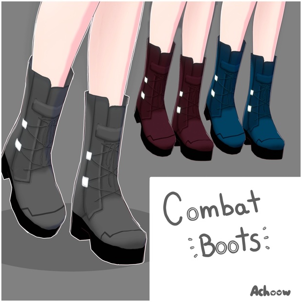 [Vroid] Combat Boots - Achoow - BOOTH