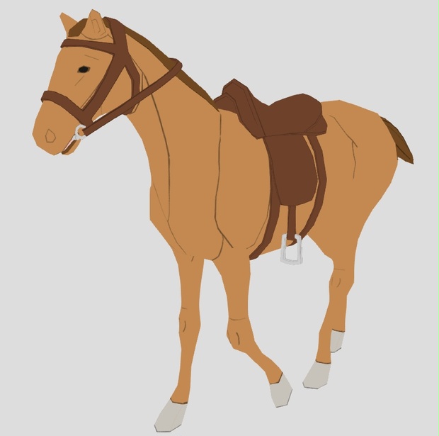 Toon Horse with Saddle (Rigged, Animated) - flairetic - BOOTH