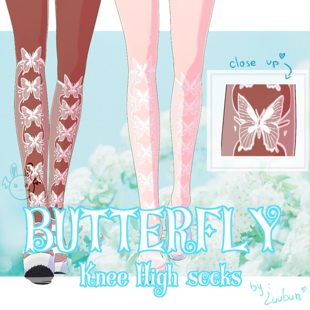 🦋 Vroid Butterfly Egirl Knee high socks/ Stockings🦋 - Luubun's clothing ...