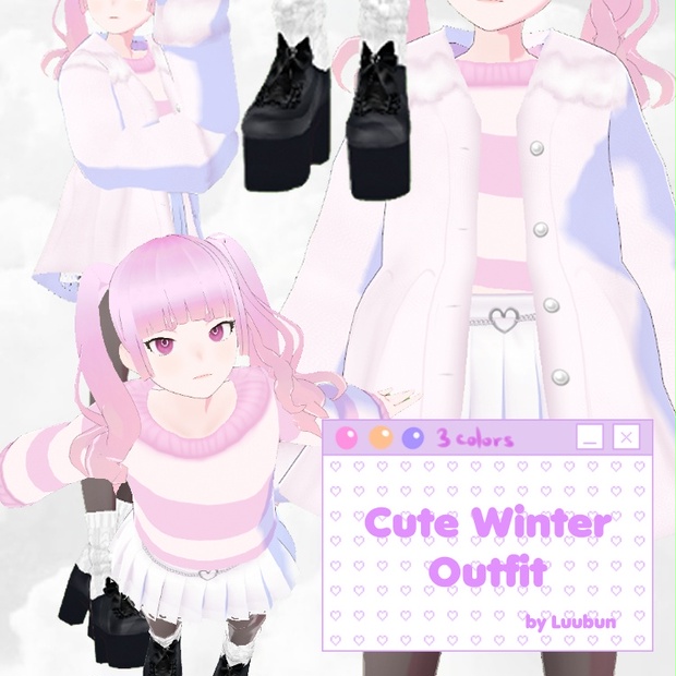 Vroid Kawaii Winter Outfit - Luubun's clothing palace - BOOTH