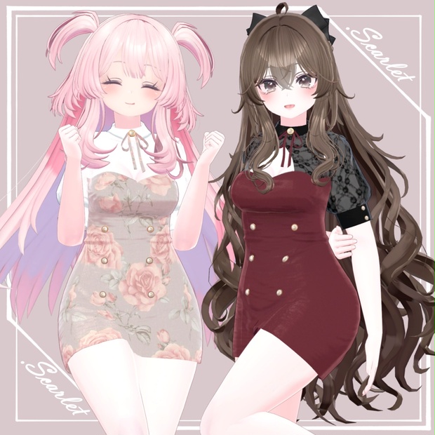 【SELESTIA】GirlyTightOnepiece【VRChat】 - (.Scarlet) - BOOTH