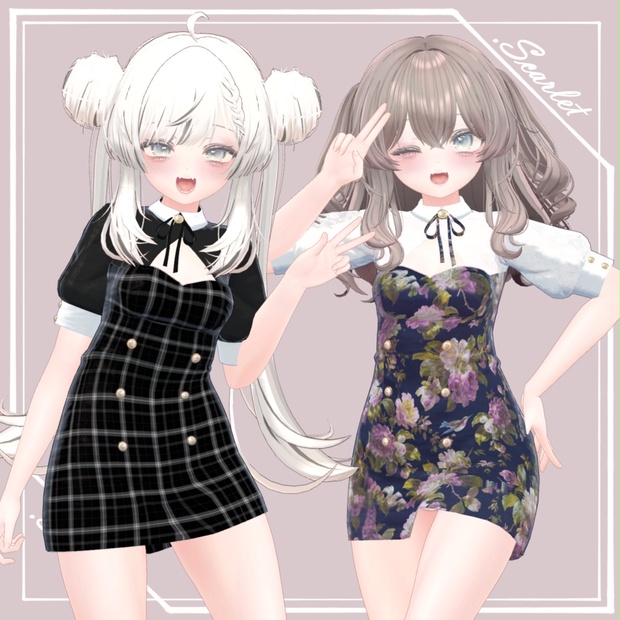 【MANUKA】GirlyTightOnepiece【VRChat】 - (.Scarlet) - BOOTH
