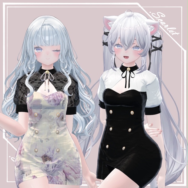【SIO】GirlyTightOnepiece【VRChat】 - (.Scarlet) - BOOTH