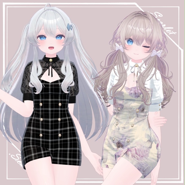 【LIME/CHIFFON】GirlyTightOnepiece【VRChat】 - (.Scarlet) - BOOTH