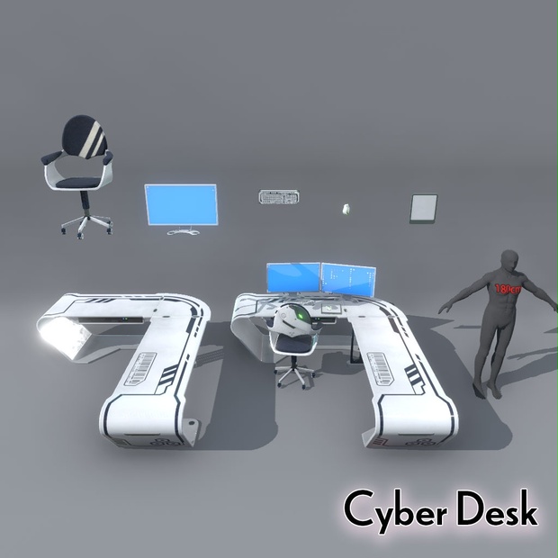 【VRChat想定】サイバーデスク＆サイバーガジェット(42点＆84点) - NewRarity - BOOTH