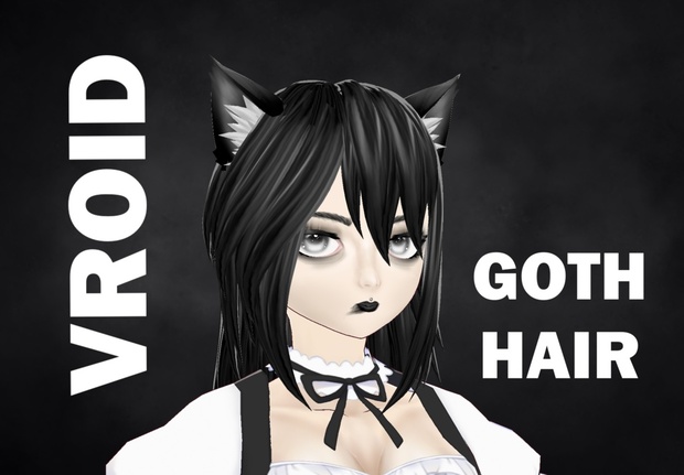 VRoid - Goth Hair Preset + Texture - mizako7795 - BOOTH