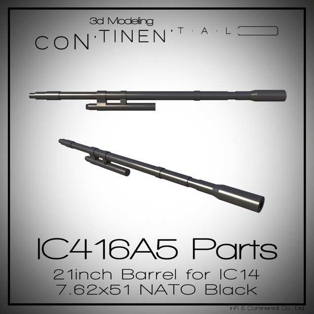 21" Barrel for IC14 7.62x51 NATO Black - infi3 - BOOTH