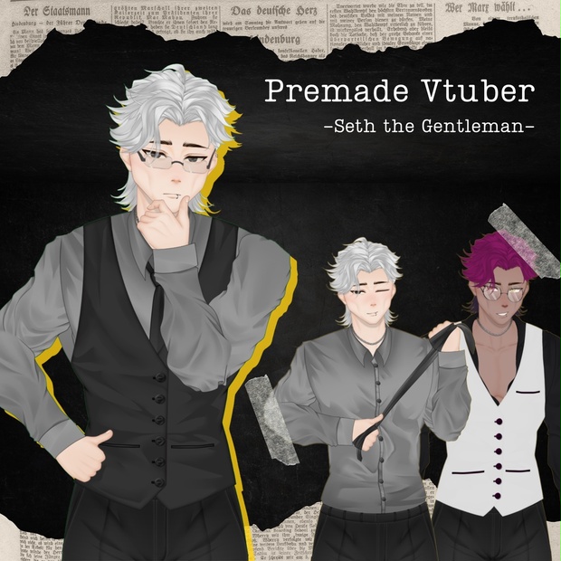 VTuber | Seth, the gentleman | Customizable Live2d premade model for ...