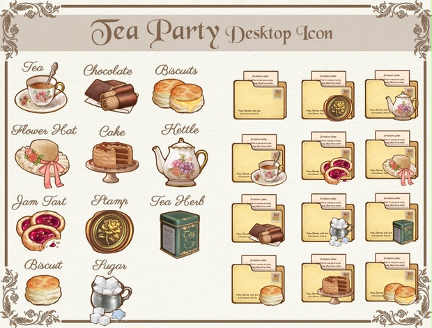 Tea Party Desktop Icons | Vtuber Assets | Window, Android - Harnee ...
