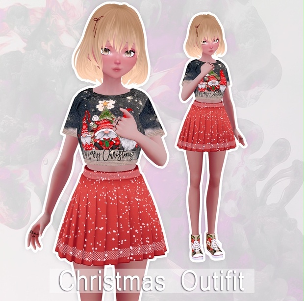 Christmas Outfit Top + Skirt + Shoes - Lily - BOOTH