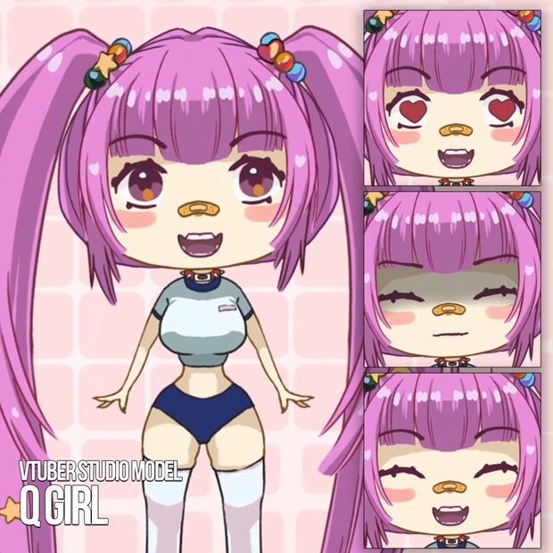 【無料】【live2dモデル】Q girl - ED003【VTS対応】 - Moox - BOOTH