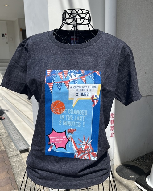 （沢リョ）映画ラスト2分で人生を変えられた人のためのTシャツ【ネイビー girls-Lサイズ】 - 前のめり本舗 - BOOTH