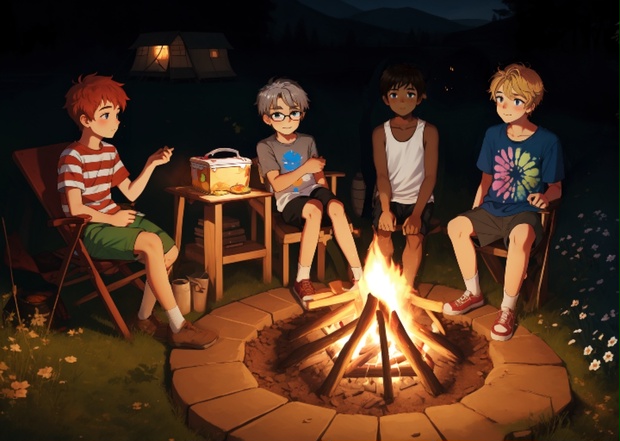 Camp Arcadia - Yaoi/BL Visual Novel - Hael (Camp Arcadia Game) - BOOTH