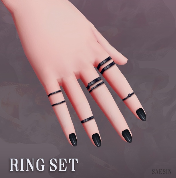 Black Ring Set • Multiple Combinations - saesin - BOOTH