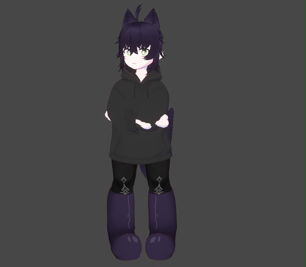 Wolfie [Purple] 3D Chibi Vtuber Model - astervrm - BOOTH
