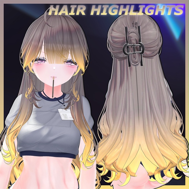 2Way Vance Clip Hair Ver.2 Highlights Texture 【VRC Hair Texture - GLAY ...