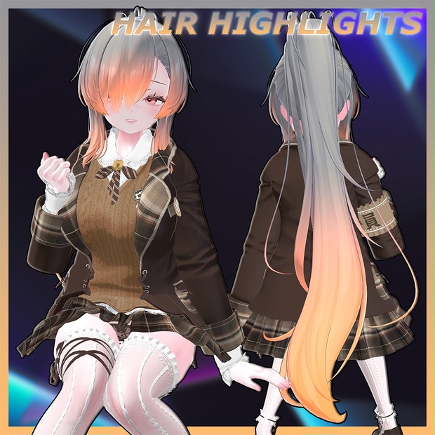 Lilith Ponytail Hair Highlights Texture 【VRC Hair Texture - 隣の店 ...