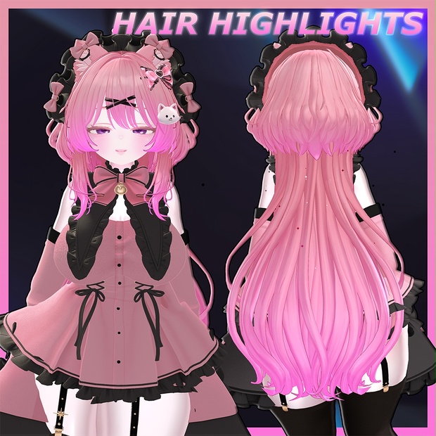 Snow Kit Hair Highlights Texture 【VRC Hair Texture - mitokumo ...