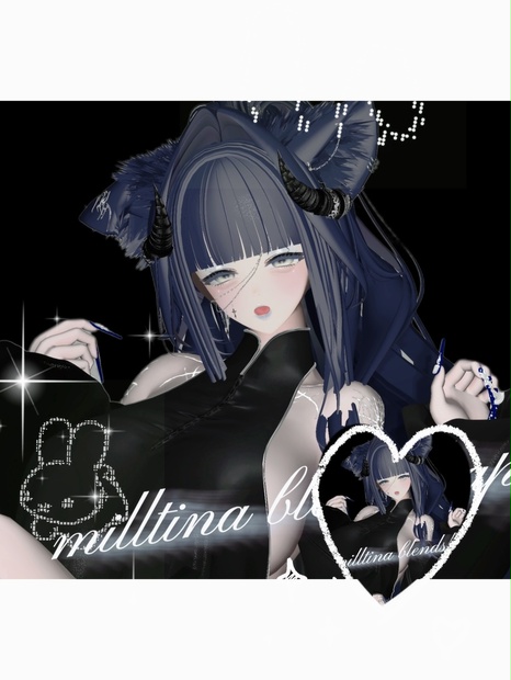 vrchat-milltina face blendshapes+7anim - y0-0na - BOOTH