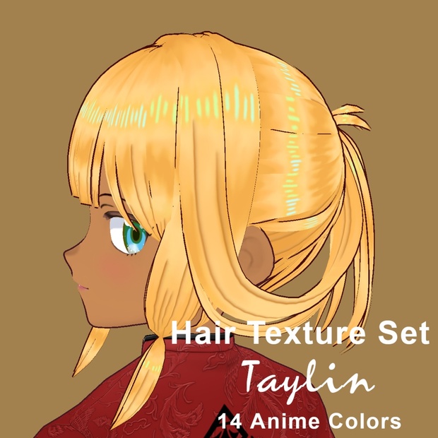 VRoid Hair Texture Set - Taylin (14 Anime Colors) - MelodyCrystel's ...