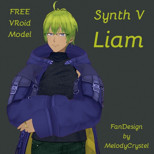 Synthesizer V Liam FREE VRoid Model - MelodyCrystel's Carton - BOOTH