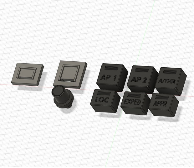 FCU Button caps for A320 - Flight simulator controller kit - 07JP27 - BOOTH