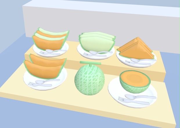 【VRChat】2種類のメロン,セット【3Dモデル】_104_ - mint-0547 のショップ - BOOTH
