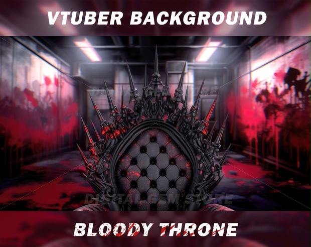 Vtuber Background, Vtuber Chair, Bloody throne, Horror vtuber asset ...