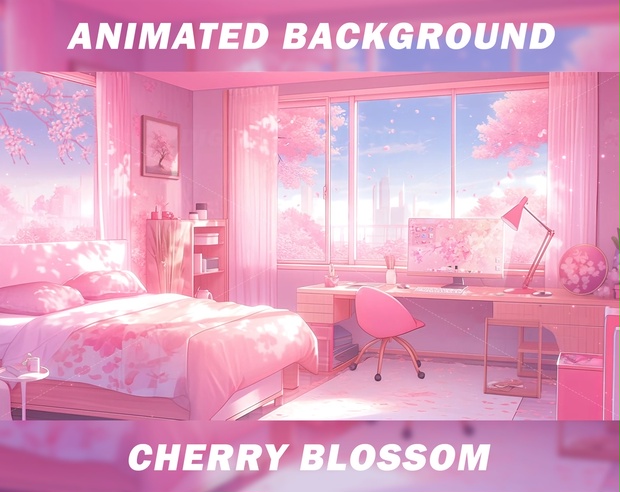 Vtuber animated background for Twitch, Cherry Blossom, Pink Sakura ...