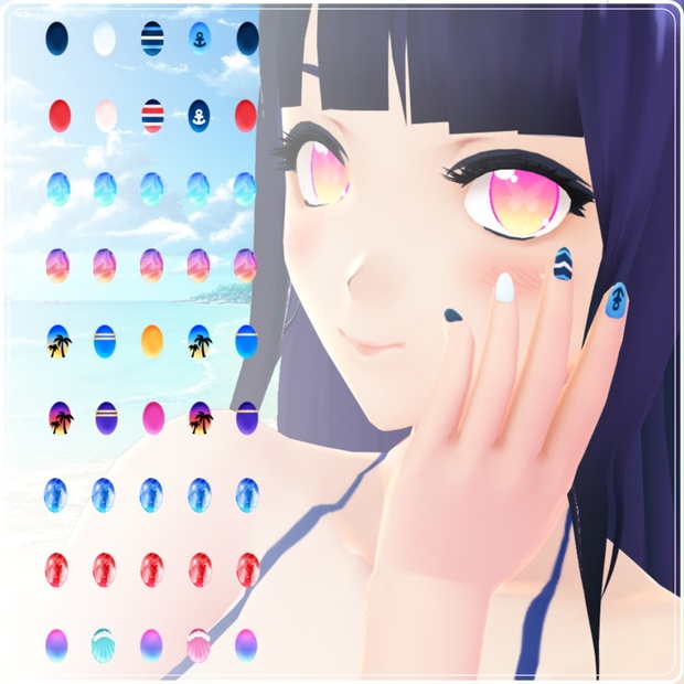 【VRoid】Summer Nails Set - Rori Shop - BOOTH