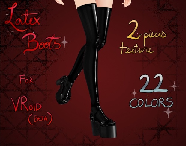 2 piece Latex Boots for VRoid (Stable and Beta) - 22 Colors ...