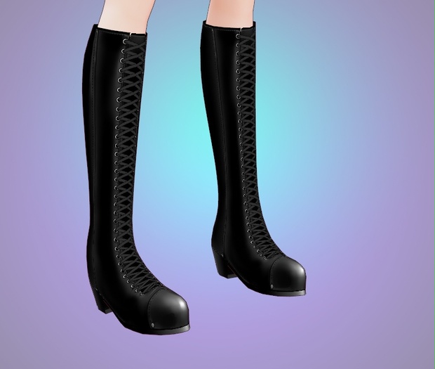 Lace Up Customizable Long Boots for VRoid - battynator-store - BOOTH