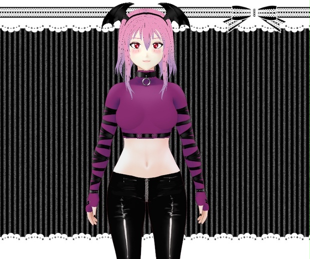 Croptop with Choker for VRoid - mix and match set - battynator-store ...