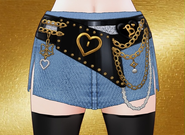 Chunky Belt and Skirt for VRoid - 12+12 set - battynator-store - BOOTH