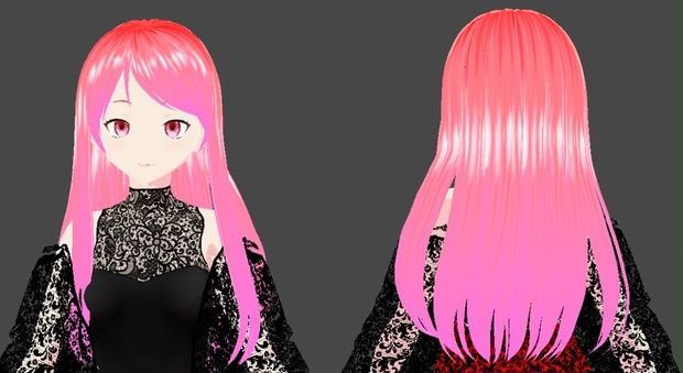 Vroid Studio Red/Pink Ombre hair texture - Free - punkbune - BOOTH