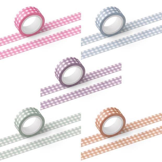Mono Check Masking Tape 全5色 - Melufine Studio - BOOTH