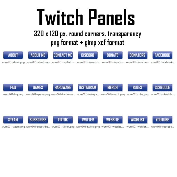 Twitch Panel Set - wumato - BOOTH
