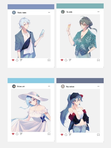 【崩壊3rd(非公式)】先行者組SNS風クリアカード 全4種 - 8bit通信局(rekomoko) - BOOTH